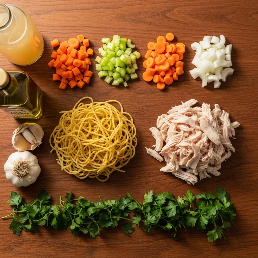 Simple and comforting chicken noodle soup – Easy 5-Minute Prep